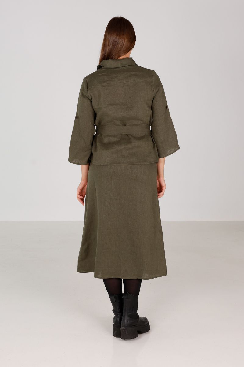 Linn khaki linskjorte fra ko:ko norway - ko:ko norway